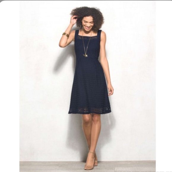 Heidi Weisel | Dresses | Heidi Weisel Navy Blue Fit Flare Lace Dress ...